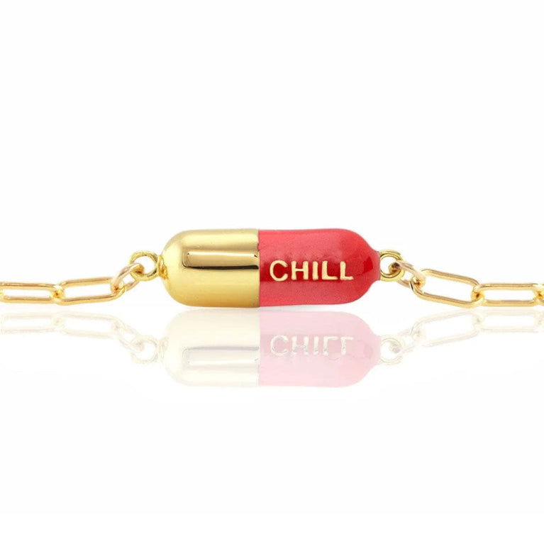 Chill Pill Charm Bracelet in Gold or Silver | Kris Nations – kris nations