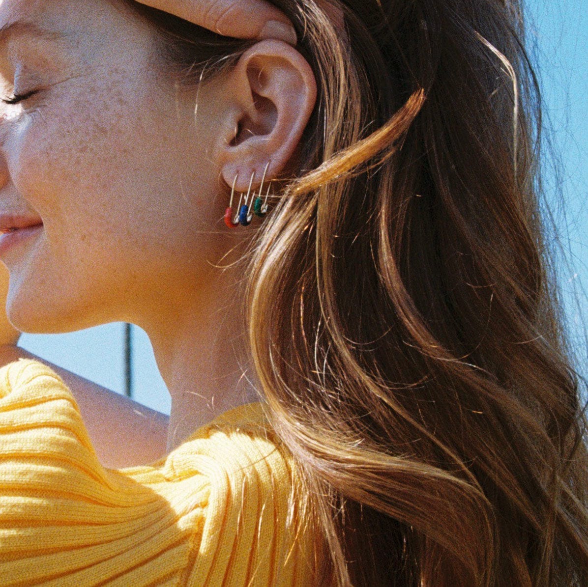 Safety Pin Enamel Earrings – kris nations