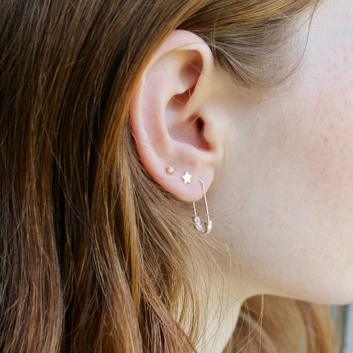 Safety Pin Hoop Earrings - Gold & Sterling Silver | Kris Nations – kris ...
