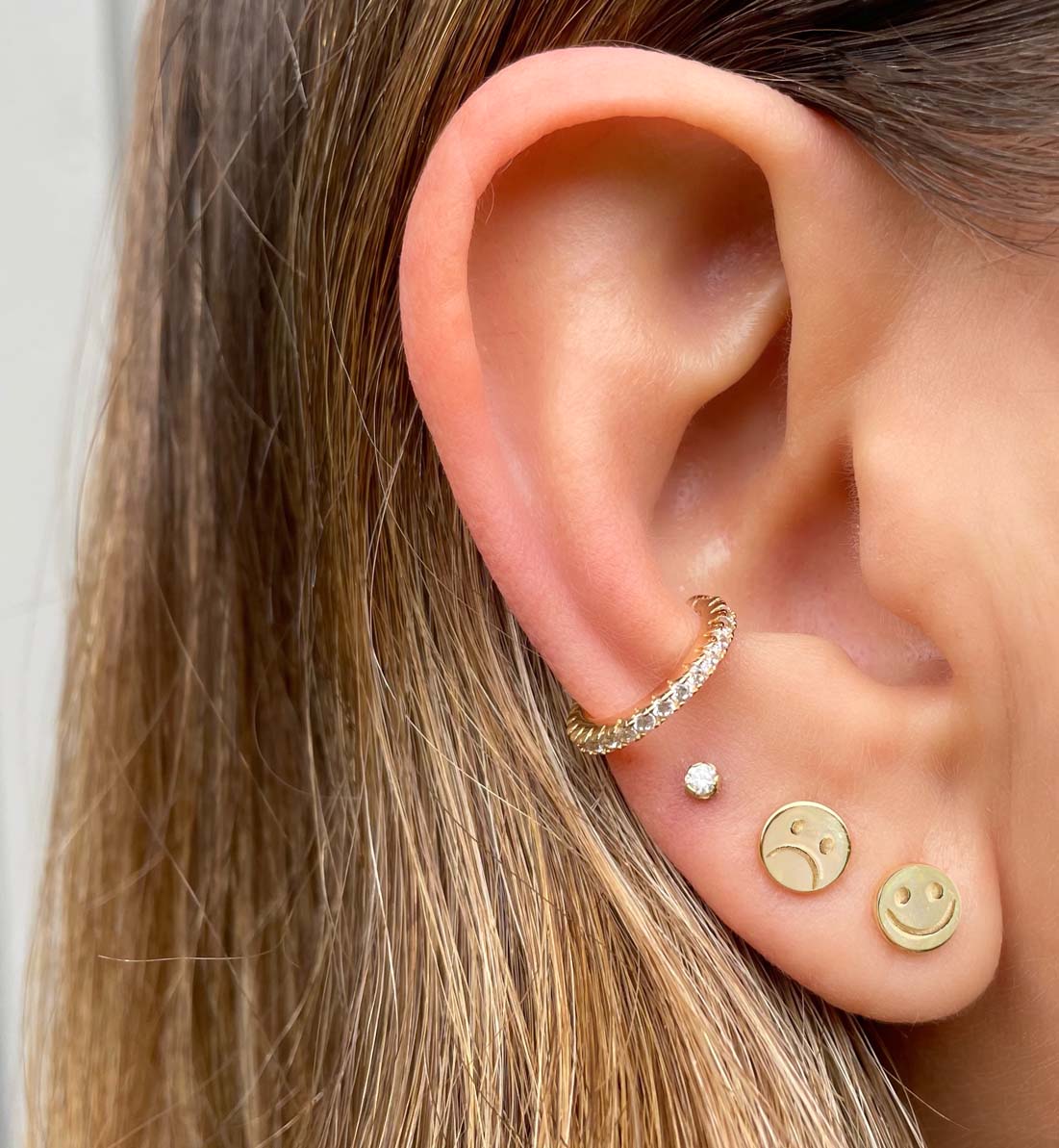 Happy Sad Stud Earrings